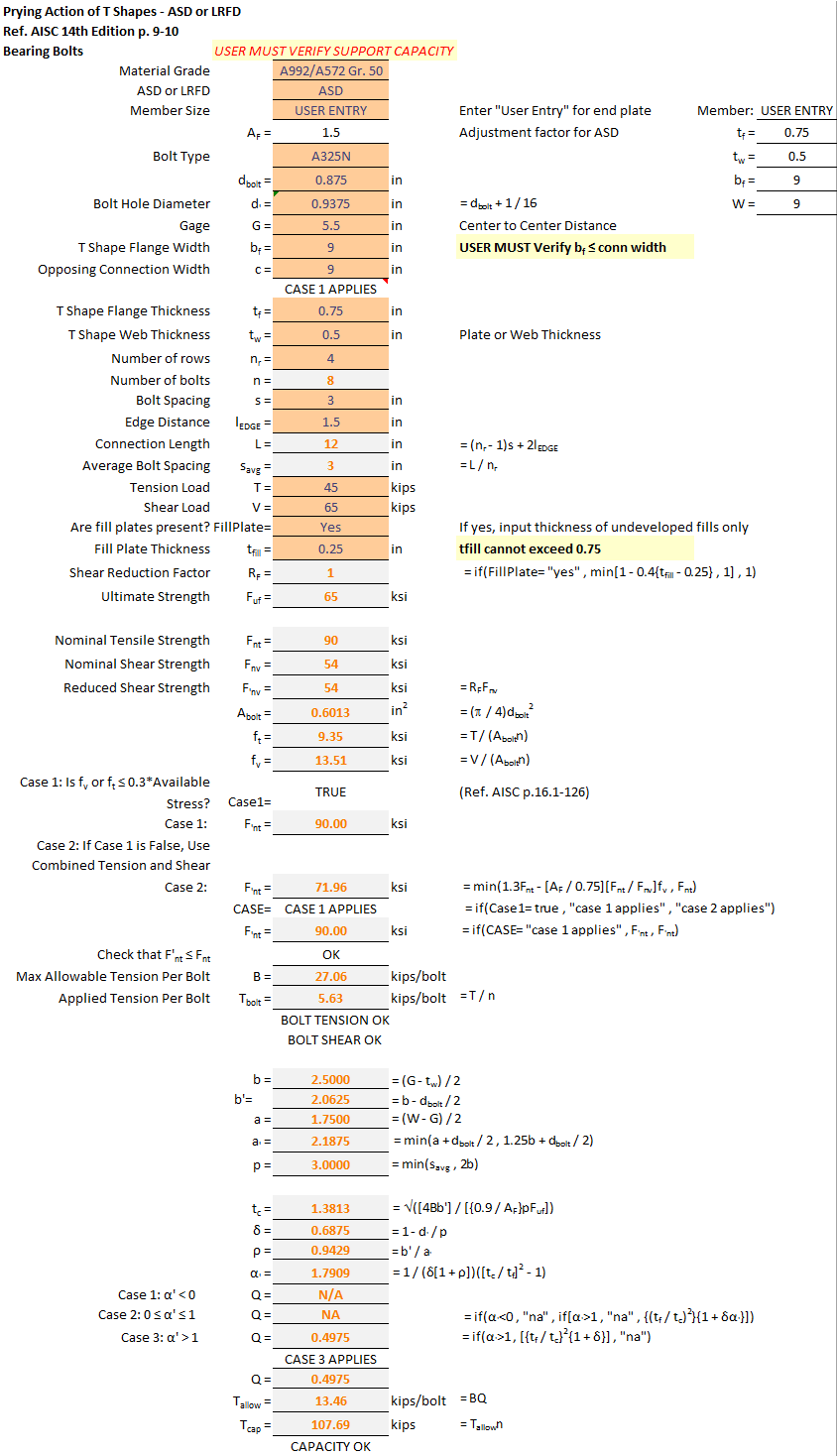Prying Action 14th Ed AISC
