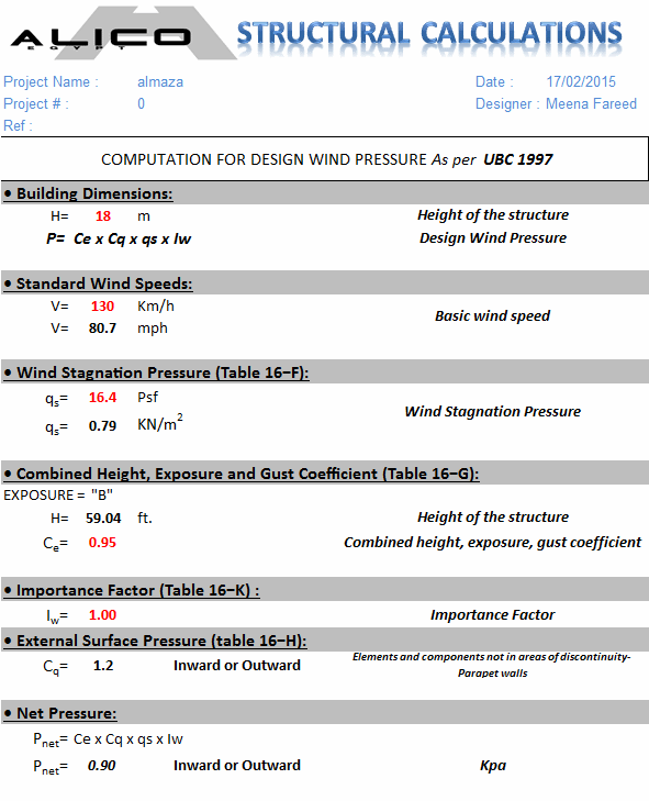 Wind Calculations UBC and ECP