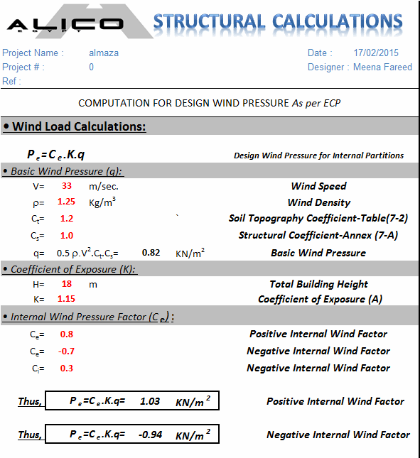 Wind Calculations UBC and ECP