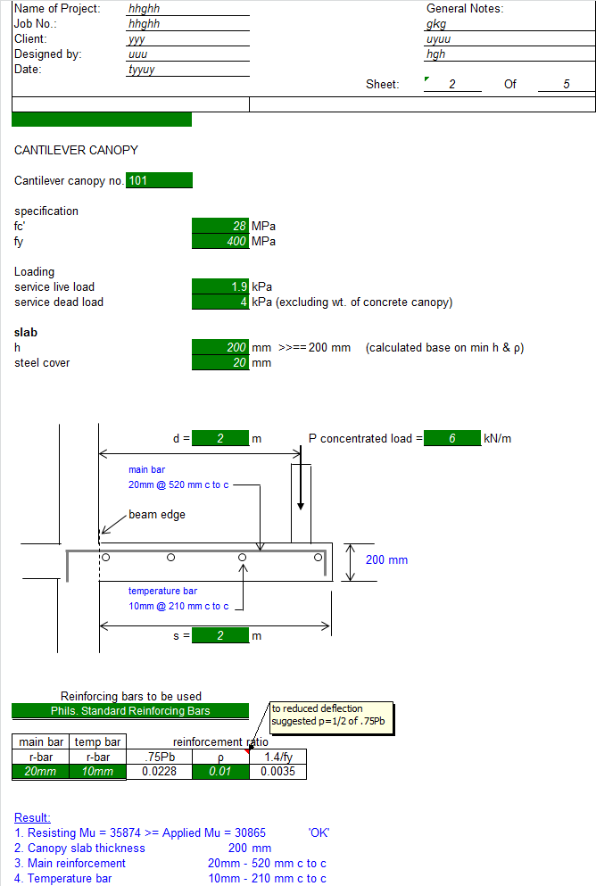 SLAB CANOPY DESIGN-SI