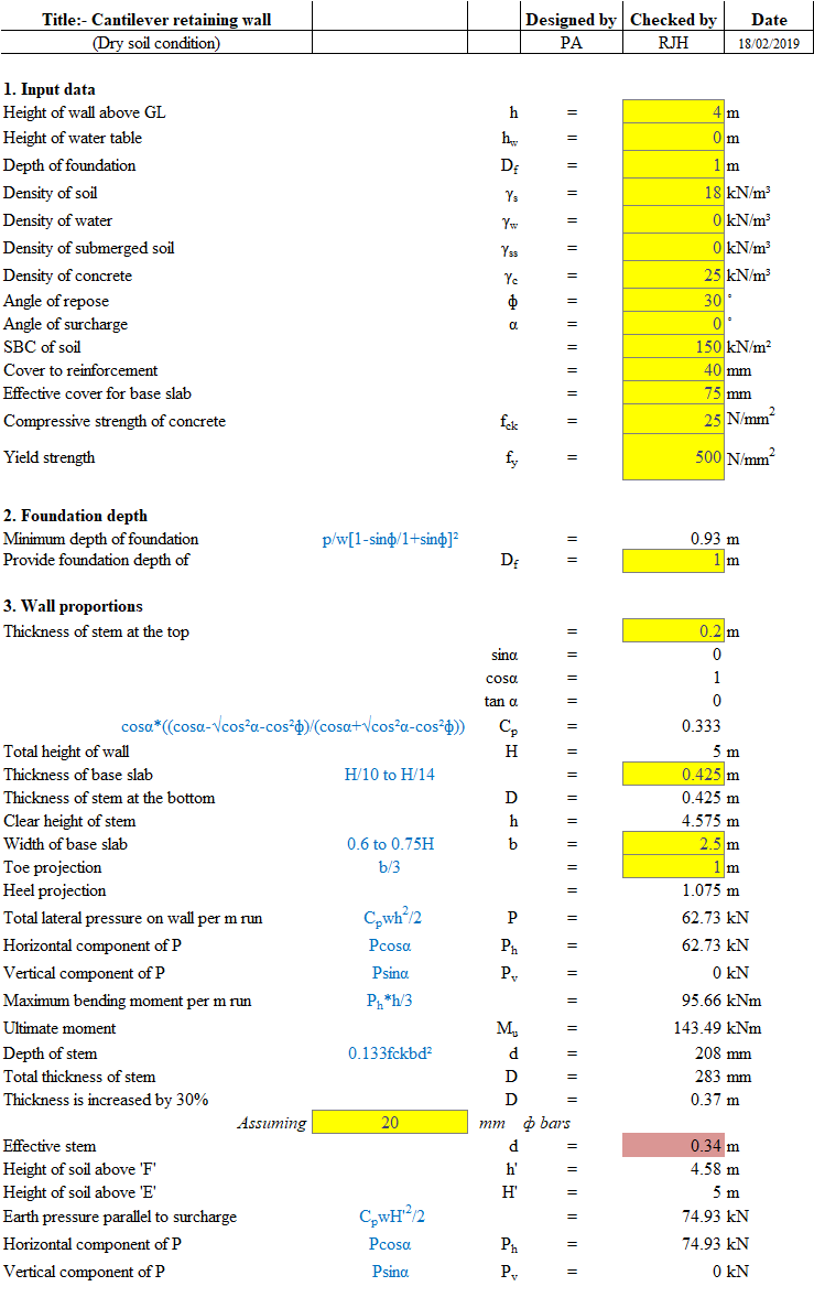 RAKUMAR - Retaining Wall with Surcharge